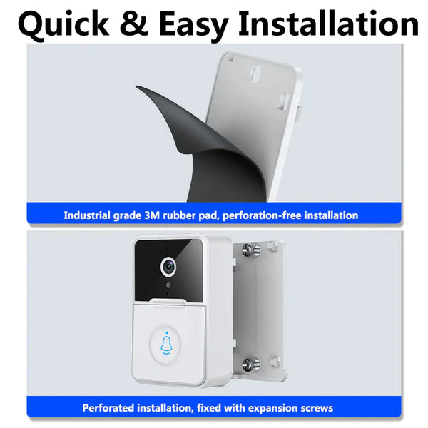 Wireless Security Smart WiFi Doorbell Intercom Video Camera Door Ring ...